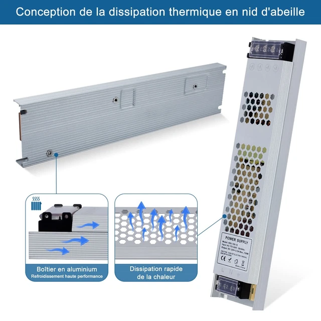 VARICART TRANSFORMATEUR 220V 12V LED 150W 12.5A Ultra-mince IP20 Drivers LED ... EUR 36,80 ...