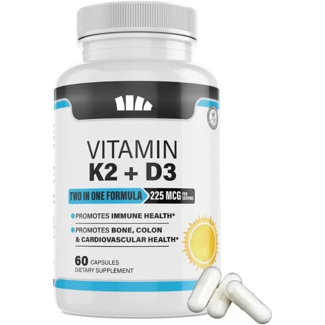 VITAMIN K2 AND D3 (calcium and Bioperine) Supplements Capsule 60 ...