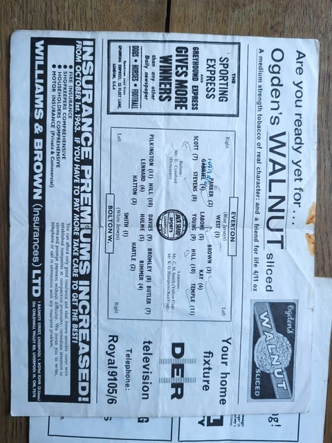 1963 3 X Everton FC Official Programmes V Arsenal, Chelsea, Bolton, Ok ...