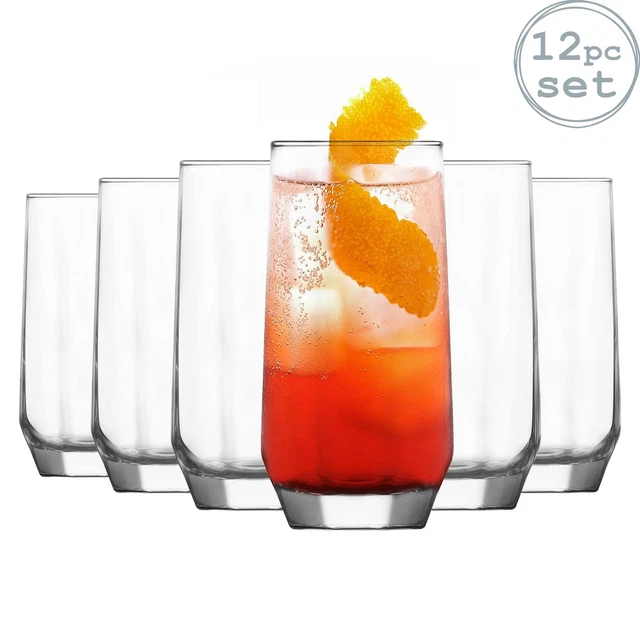 12X DIAMOND HIGHBALL Glasses Glass Drinking Tumblers 385ml $33.60 - PicClick AU