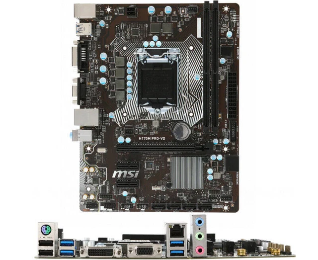 MSI H170M PRO-VD motherboard Intel H170 LGA1151 2*DDR4 M-ATX VGA HDMI ...