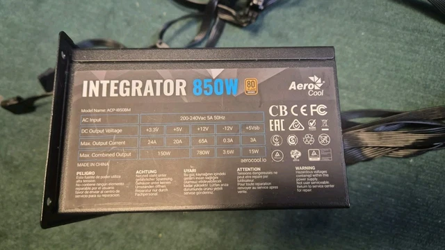 AERO COOL INTEGRATOR 850W Power Supply Unit PSU Model: ACP-I850BM £57. ...