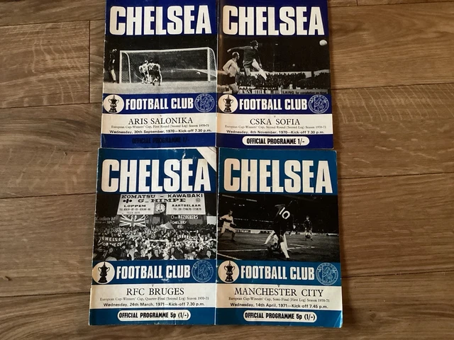4 X CHELSEA FC European Cup Winners Cup Programmes From The 1970/71 ...