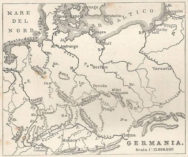 C2161 GERMANIA - Mappa geografica d'epoca - 1913 vintage map EUR 7,90 ...