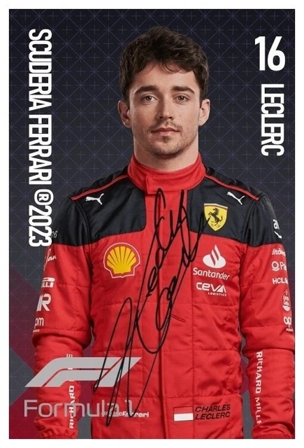 CHARLES LECLERC - FERRARI F1 - PORTRAIT 2023 - 6x4 Signed Autograph ...