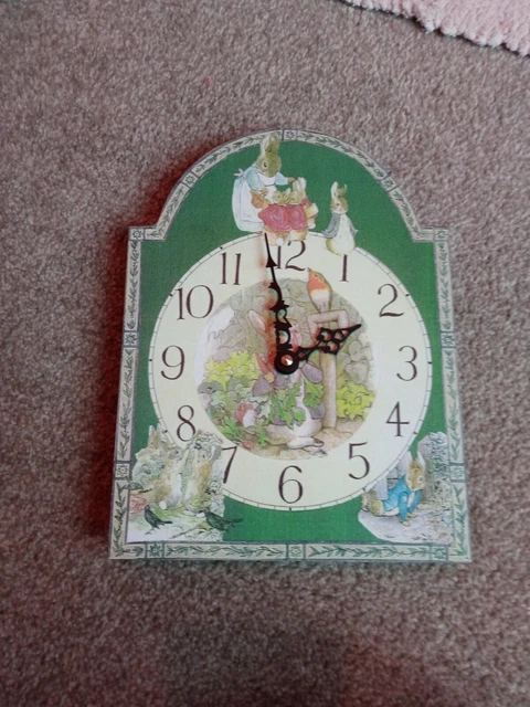 PETER RABBIT CLOCK. Beatrix Potter. Battery operated. Made in England ...