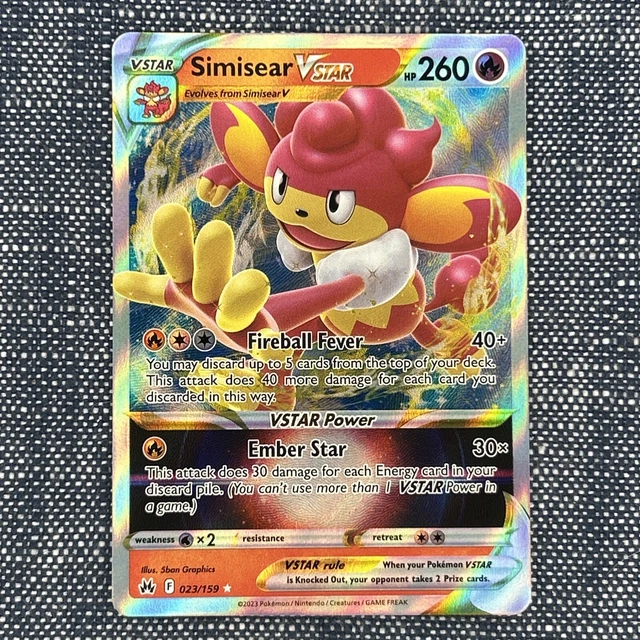 POKÉMON TCG SIMISEAR VSTAR Crown Zenith 023/159 Holo Ultra Rare EUR 4 ...
