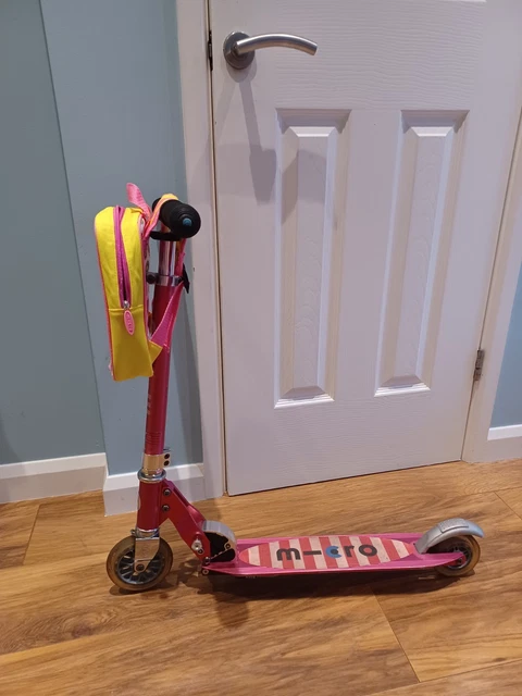 MICRO SPRITE PINK Classic Scooter 2-Wheeled With Micro Bag/rucksack And ...
