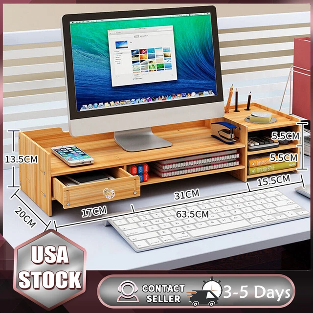 COMPUTER DESKTOP MONITOR Stand Laptop TV Display Screen Storage PC ...