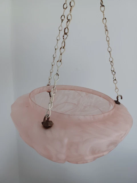 ART DECO PINK Marbled 1930s Ceiling Fly Catcher shade £20.00 - PicClick UK