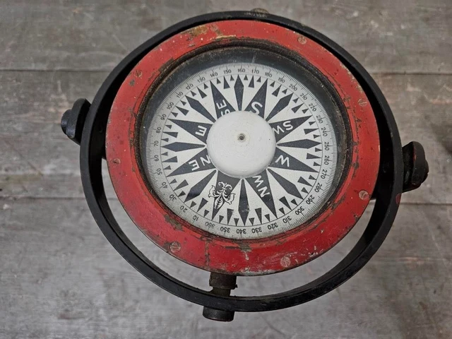 COMPAS BOUSSOLE DE bateau - Antiquité Marine - Instrument de navigation ...