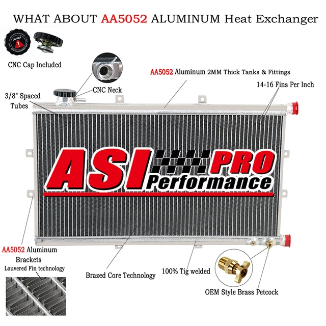 (UNIVERSAL)ALUMINUM WATER TO Air Radiator Heat Exchanger liquid Heater ...