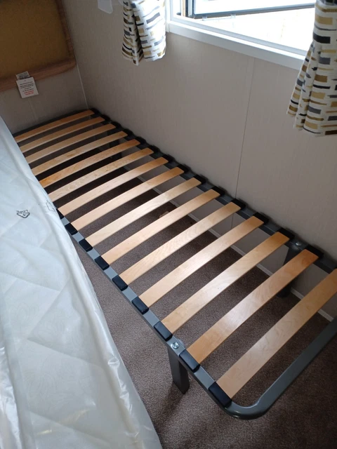 STATIC CARAVAN SINGLE Bed Fixed Legs 6ft X 2ft and Foam Mattress £156. ...