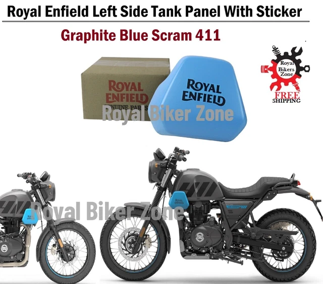 ROYAL ENFIELD &GRAPHITE Blue Scram 411" "Left Side Tank Panel With ...