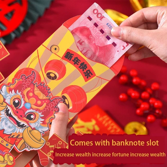 CNY PACKET ENVELOPES Dance Lion Red Packet Chinese New Year Spring ...