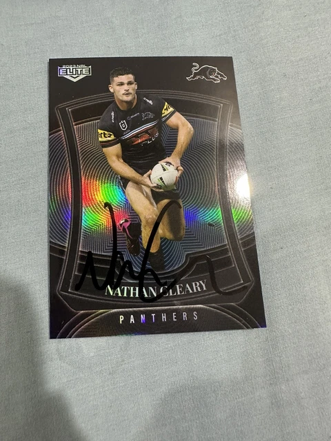 SIGNED NATHAN CLEARY Penrith Panthers 2023 NRL Elite Card Parallel EUR ...