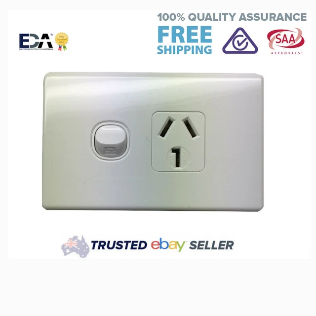 25 AMP SINGLE Power Point Outlet Slim Line Socket GPO SGPO Socket ...