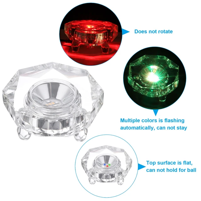 CRYSTAL LED LIGHT Base, 2 Set 2.99" Dia Octagon Lights Display ...