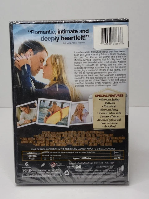 DVD DEAR JOHN Channing Tatum, Amanda Seyfried avec fin alternative et ...