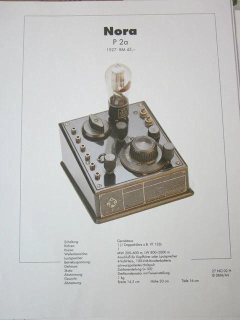 RADIO FERNSEHARCHIV SCHALTPLAN 93 Nora P 2a, 1927 EUR 6,71 - PicClick DE