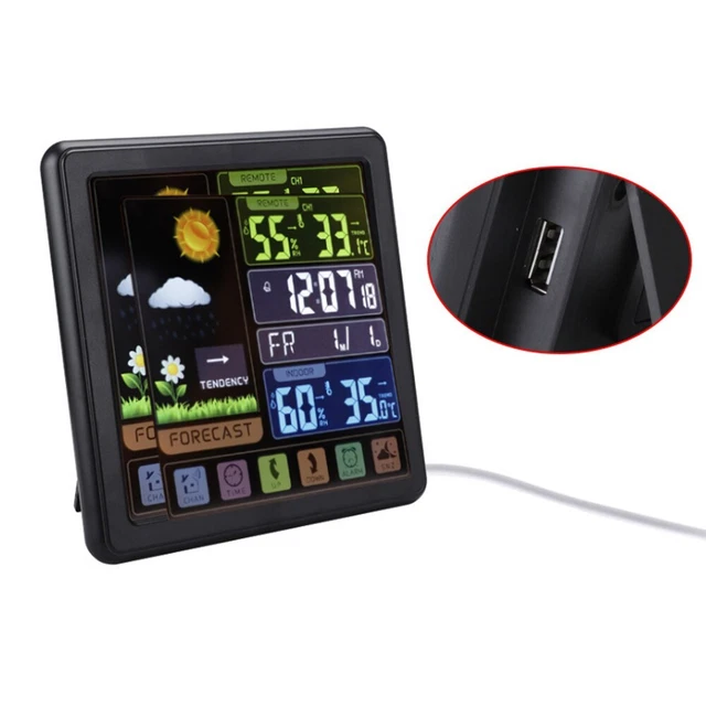 STATION MÉTÉO SANS fil avec réveil prévision précise fonction snooze EUR 63,65 - PicClick IT