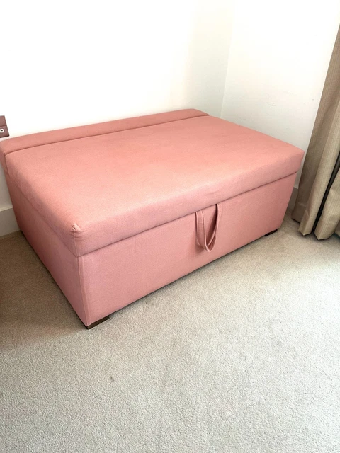 SOFA.COM HENRY, SINGLE bed in box 100% cotton soft pink 10 cm mattress ...