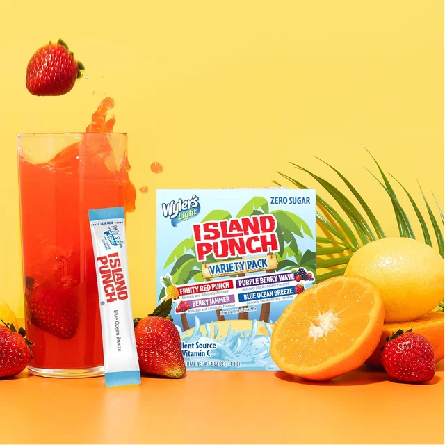 WYLER'S LIGHT ISLAND Punch Singles to Go, Variety Pack, Fruity Red ...