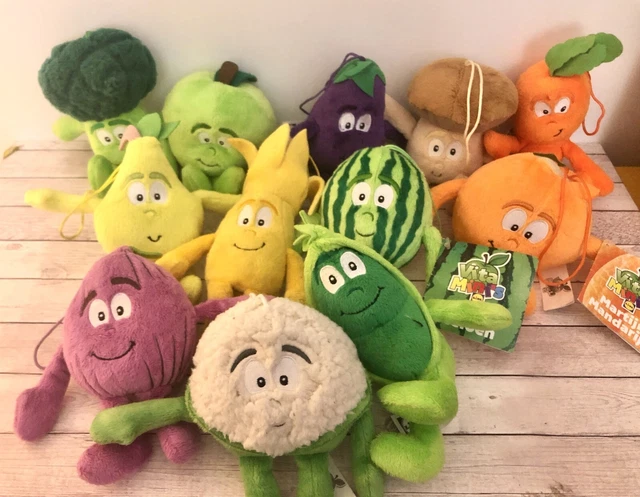 12X GOODNESS GANG Minis Soft Toy Plush Vegetable Fruit Lidl Dutch ...