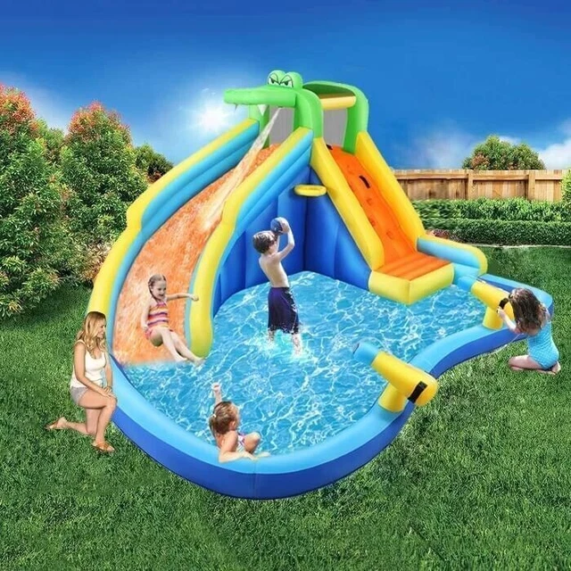 INFLATABLE WATER SLIDE Bounce Park Splash Pool Climbing Wall Kids Gift ...