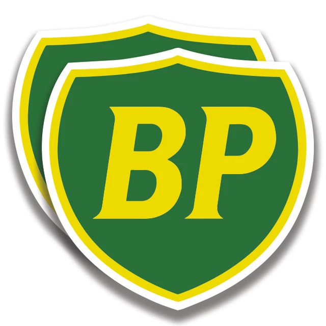 BP BRITISH PETROLEUM OIL DECAL 2 Stickers Bogo For Car Window Bumper ...