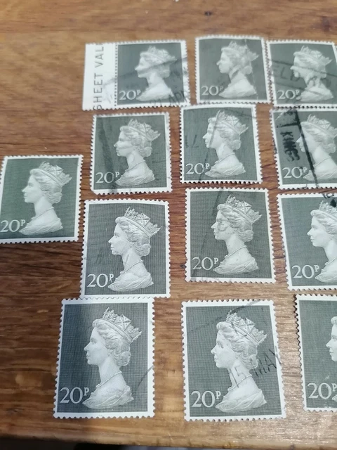USED GREAT BRITAIN stamp Queen Elizabeth II (Large Machin) 20p 1970 37 ...