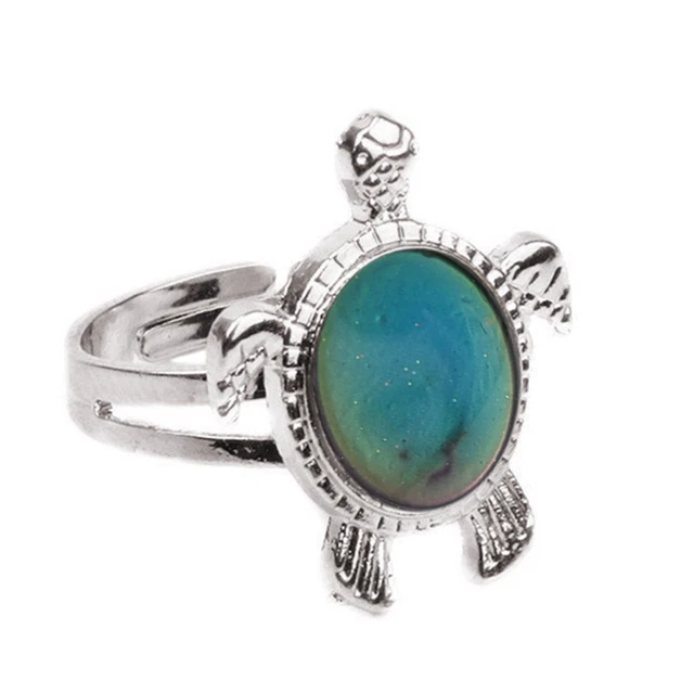 FASHION CHIC 1PC Mood Ring Changing Color Turtle Adjustable Temperature ...