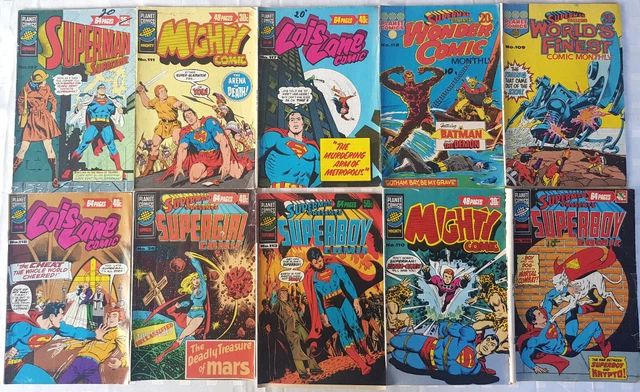 10 AUSTRALIAN PLANET Comics - 1970's Superman Batman Supergirl Lois ...