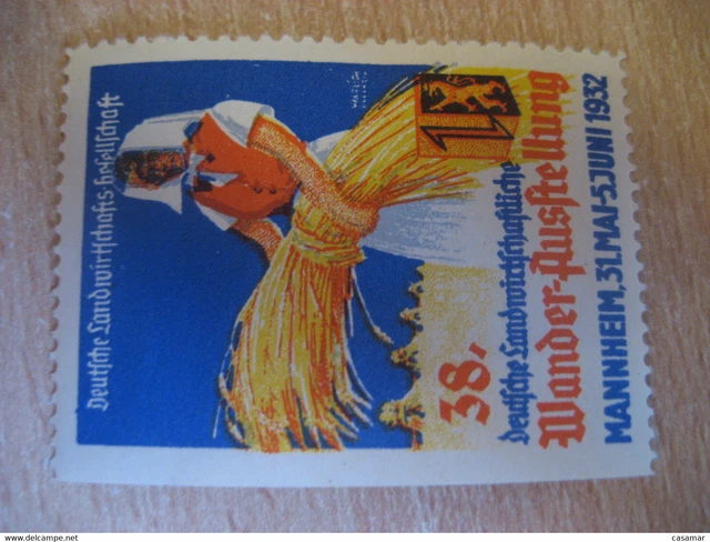 MANNHEIM 1932 DLG Ausstellung Agriculture Farming Poster Stamp Vignette ...