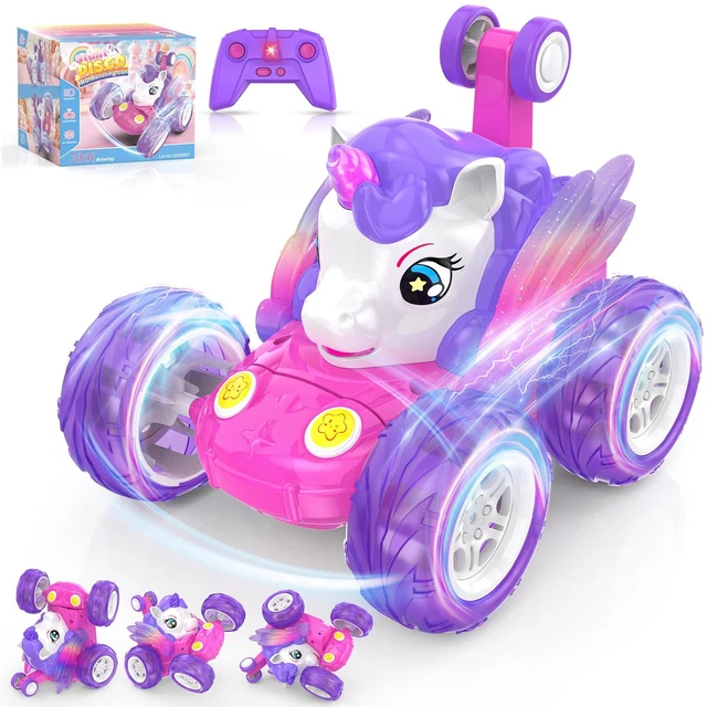 REMOTE CONTROL CAR Unicorn 360° Flip 2.4GHz for Girls 3-9 Years - Stunt ...