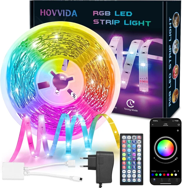 STRISCIA LED 5M, 30 LED/Metro, 24V RGB LED, 150 LED, APP e Telecomando ...