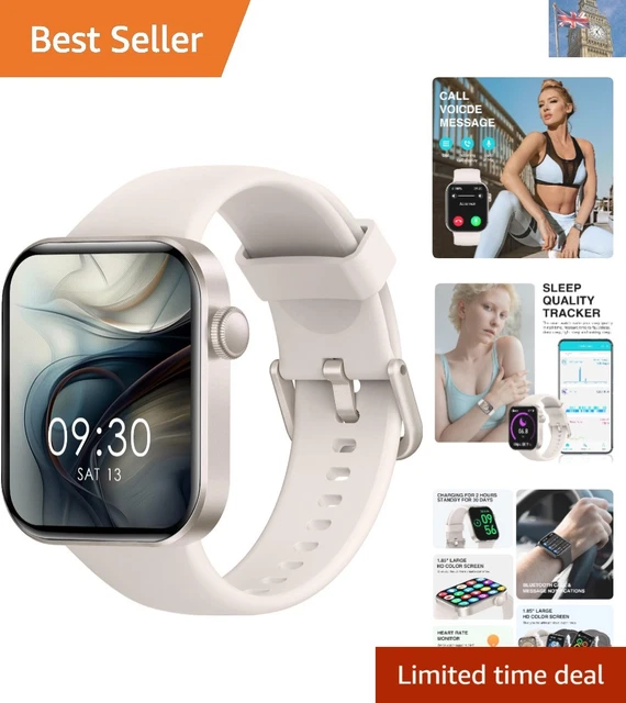SMART WATCH FITNESS Tracker Blood Pressure Heart Rate 1.85" Touchscreen ...