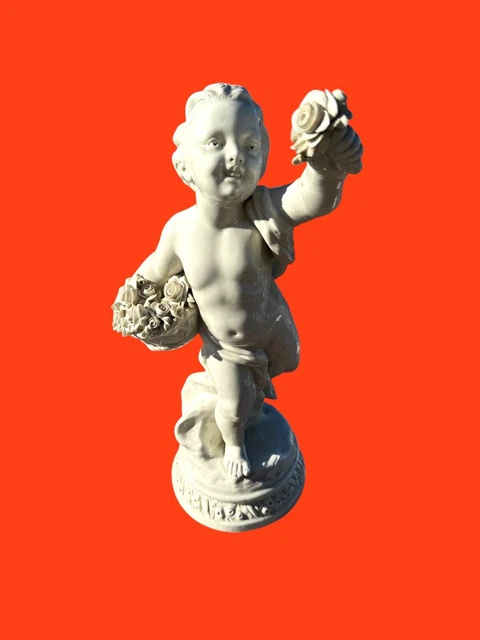 STATUE EN PORCELAINE chérubin Blanche signée Joseph d’Aste (1881-1945 ...