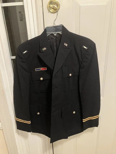 VINTAGE U.S. ARMY Black Dress Uniform Jacket - Schwobilt - 2 ribbons $9 ...