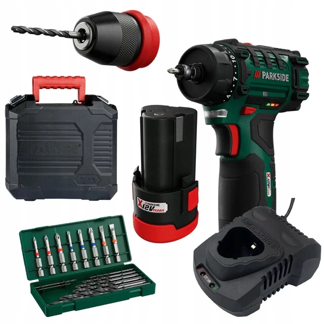 PARKSIDE PBSA 12 D2 12v Cordless Drill/Screwdriver + 2 Ah battery and ...