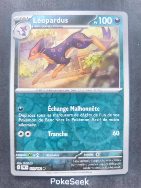 CARTE POKEMON LEOPARDUS 115/182 REVERSE EV4 Ecarlate et Violet PAR FR ...