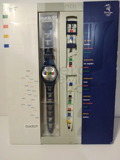OROLOGIO SWATCH 2000 Sydney Australia Olimpiadi 2 Cinturini in Silicone ...