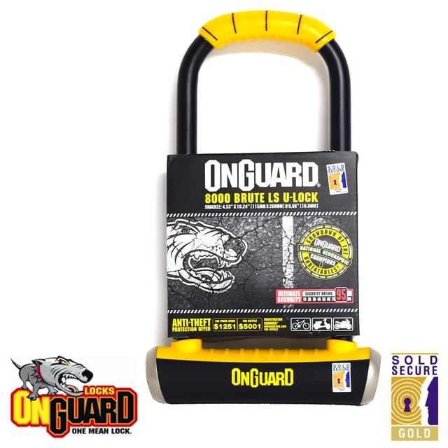 ONGUARD BRUTE LS 8000 Anti-Diebstahl-Motorrad-Roller-Bike-Schloss Gold ...