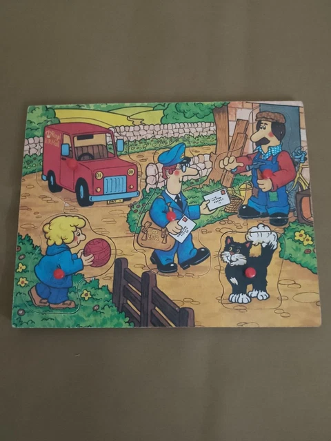 VINTAGE POSTMAN PAT Wooden Peg Board Puzzle 1990 £6.50 - PicClick UK