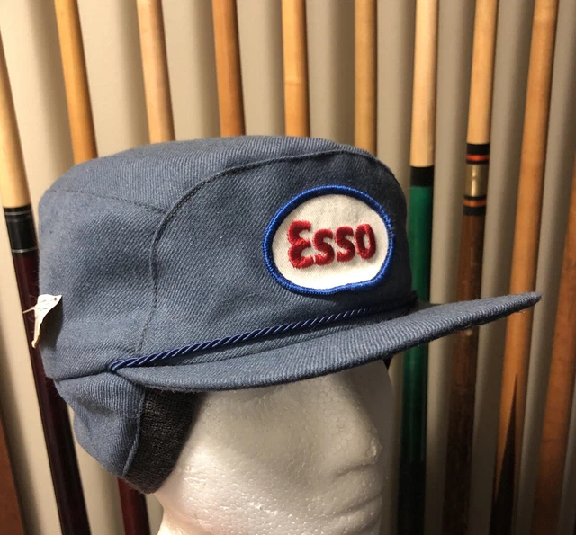 1960'S ESSO OIL Service Gas Station Uniform Winter FLAP Hat Cap New Old ...