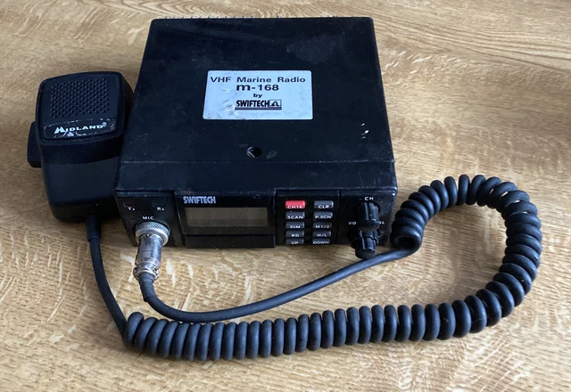 SWIFTECH VHF MARINE Radio M-168 With Midland Mic ~ See Description £16. ...