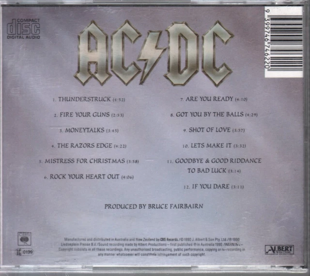 AC/DC RAZORS EDGE CD Australia Cbs 1990 CD. disc has some marks 4674622 ...