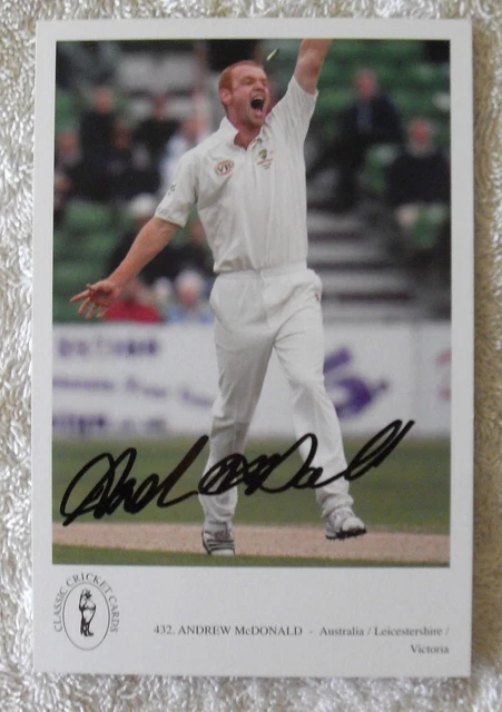 ANDREW MACDONALD SIGNED In Person Collectable Cricket Postcard Coa Buy ...