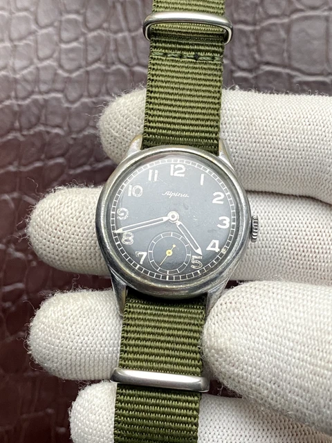 RARE WATCH VINTAGE ALPINA -D- MILITARY PILOT LUFTWAFFE WWII Cal.592 ...