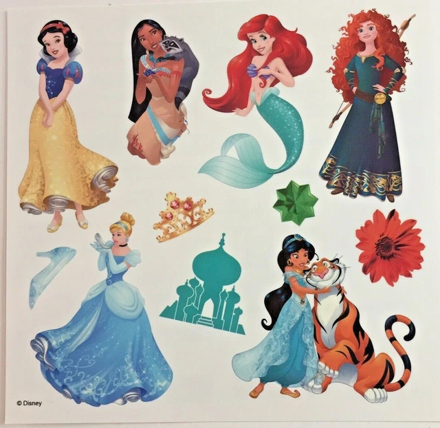 Disney Princess Jasmine Cinderella Ariel Belle Tiana Merida Temporary